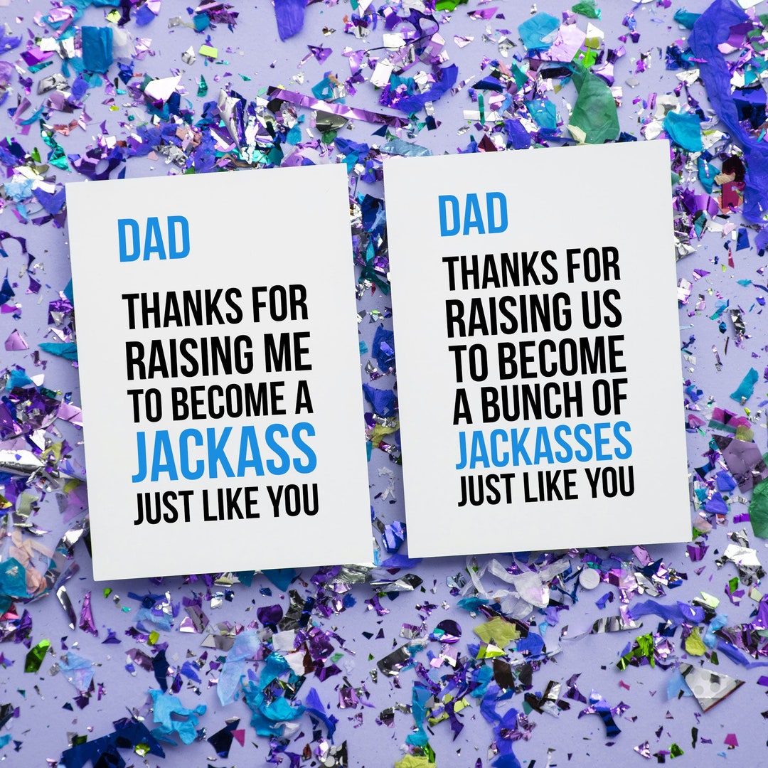 Dad's Jackass Kids Card, Funny Father's Day Gift, Sarcastic Father's ...