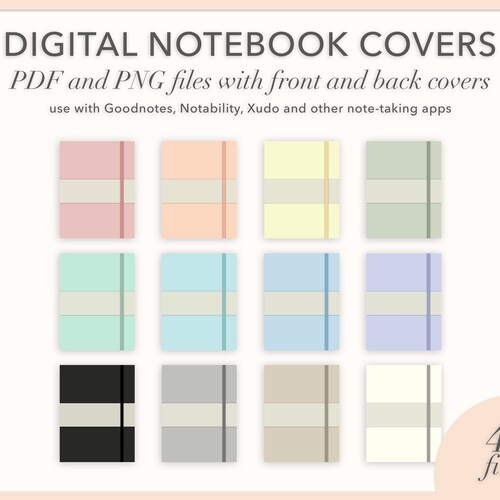 Digital Notebook Cover in 6 Colours Landscape Goodnotes | Etsy