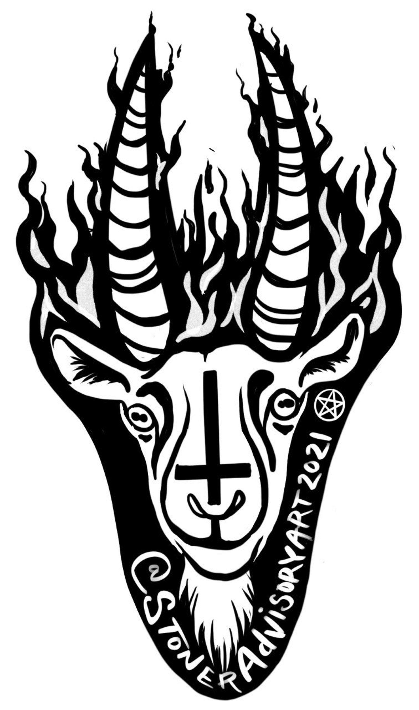 Stoner Advisory Art Goat Head Sticker Bundle | Etsy