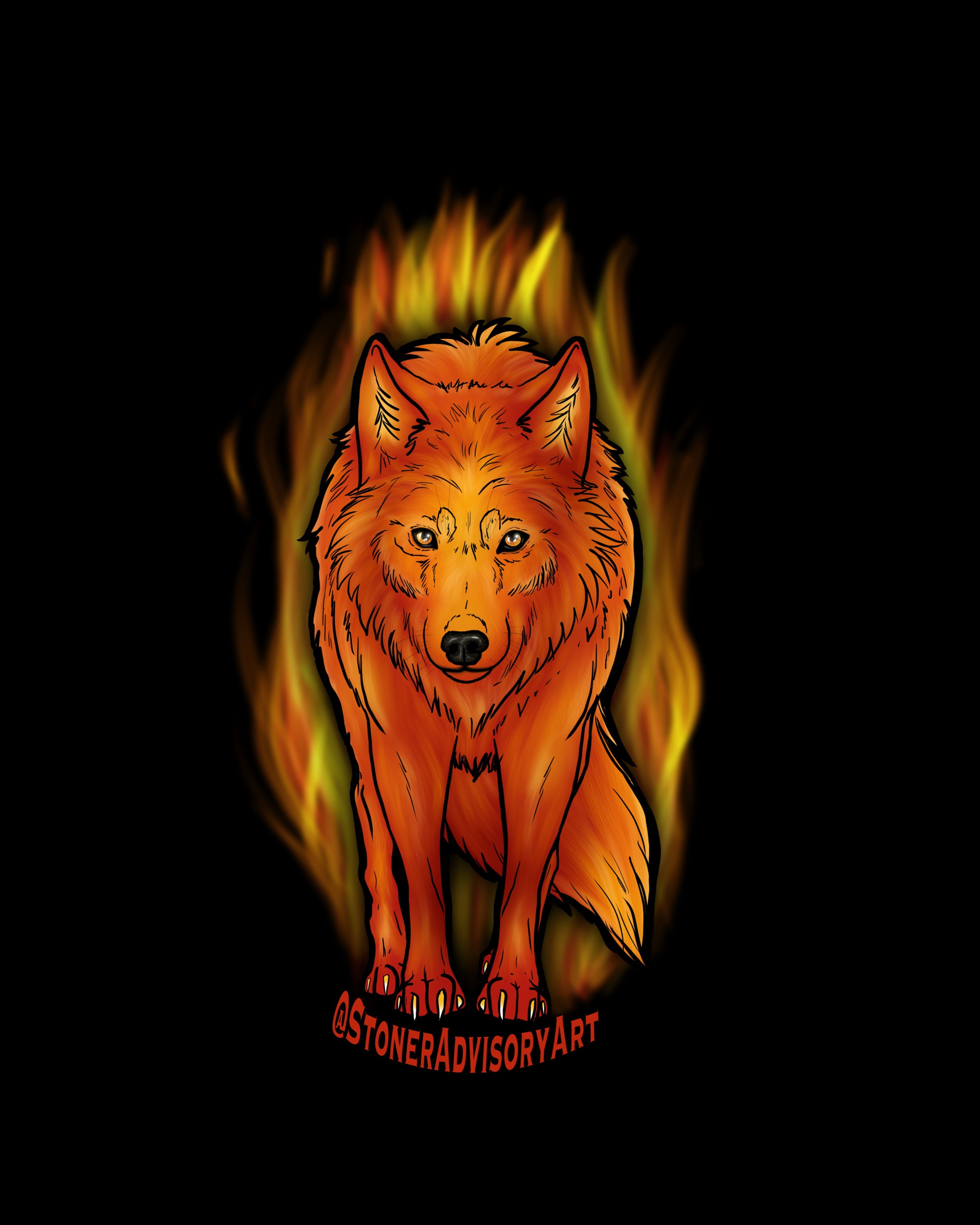 Fire Wolf Drawings