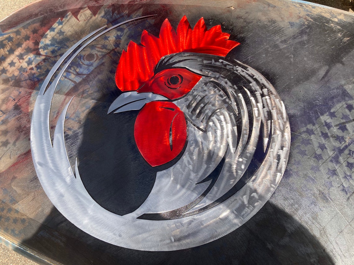Rooster Metal Art - Etsy