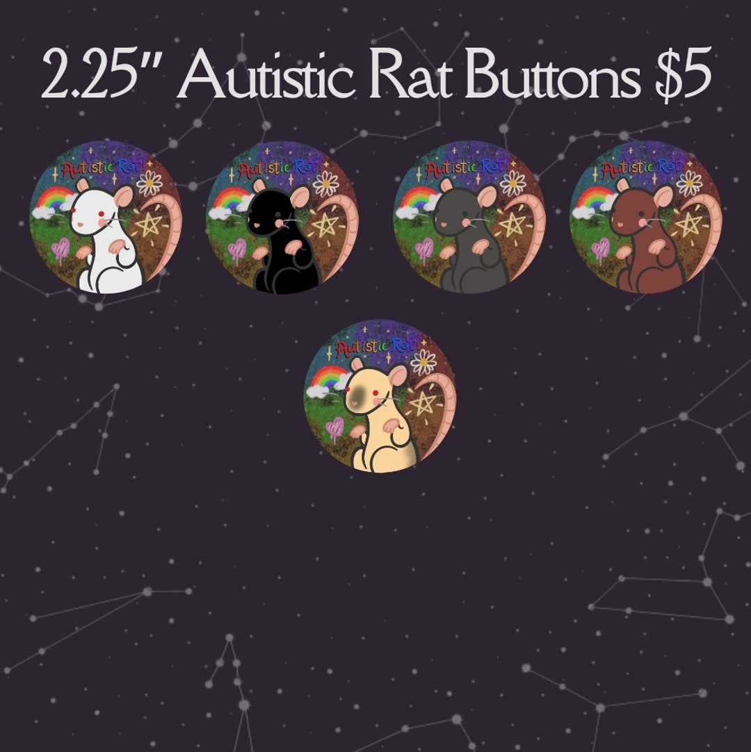 2.25 Autistic Rat Buttons - Etsy