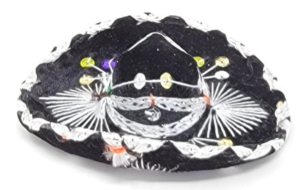 SET OF 3-mexican Mariachi Sombrero Hats, Wholesale Charro Hats Black ...