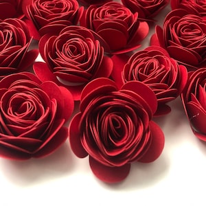 Handmade 1" Wide Small Red Paper Roses Set of 10 - Etsy