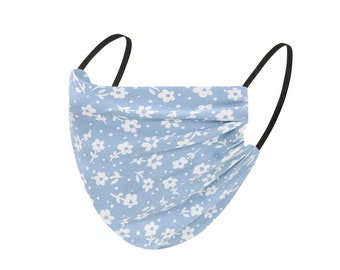 Blue Floral Face Mask | Etsy