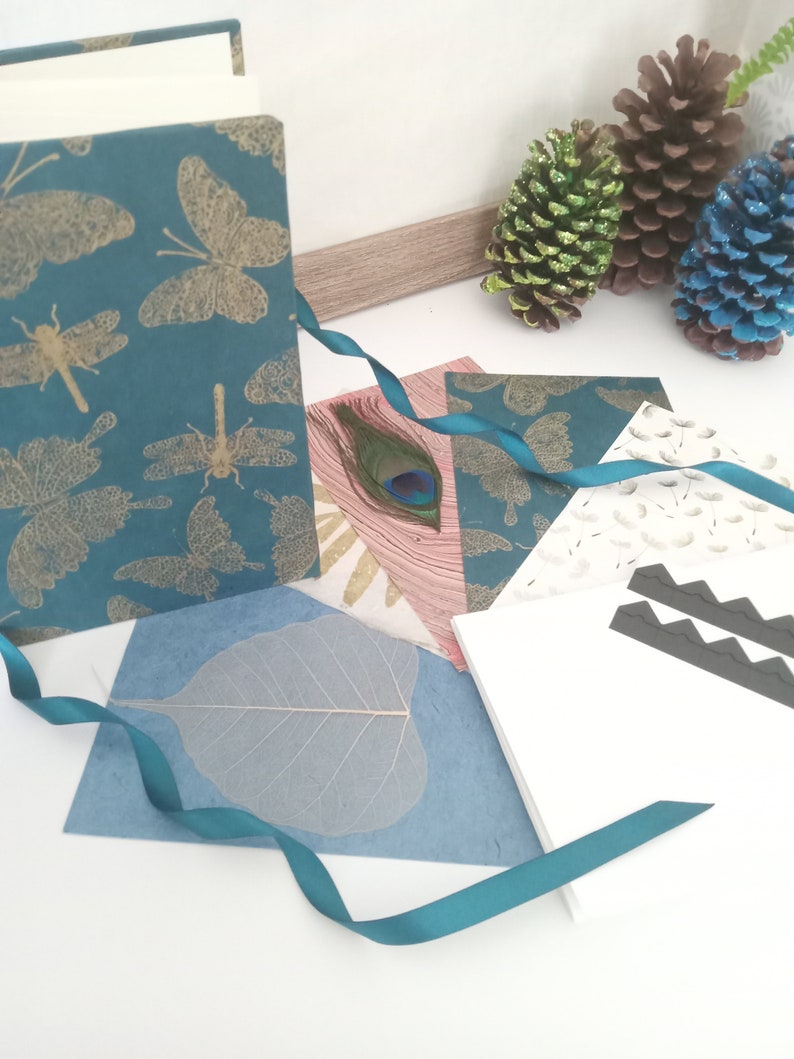 Concertina Booklet or Accordion Booklet With Printed Golden Butterflies ...