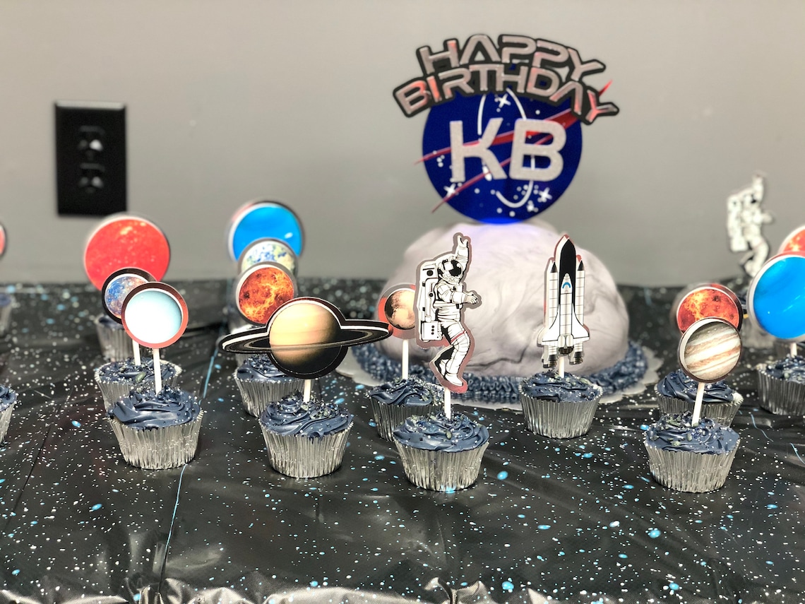 Outer Space NASA Galaxy Cake Topper / Solar System Cupcake | Etsy