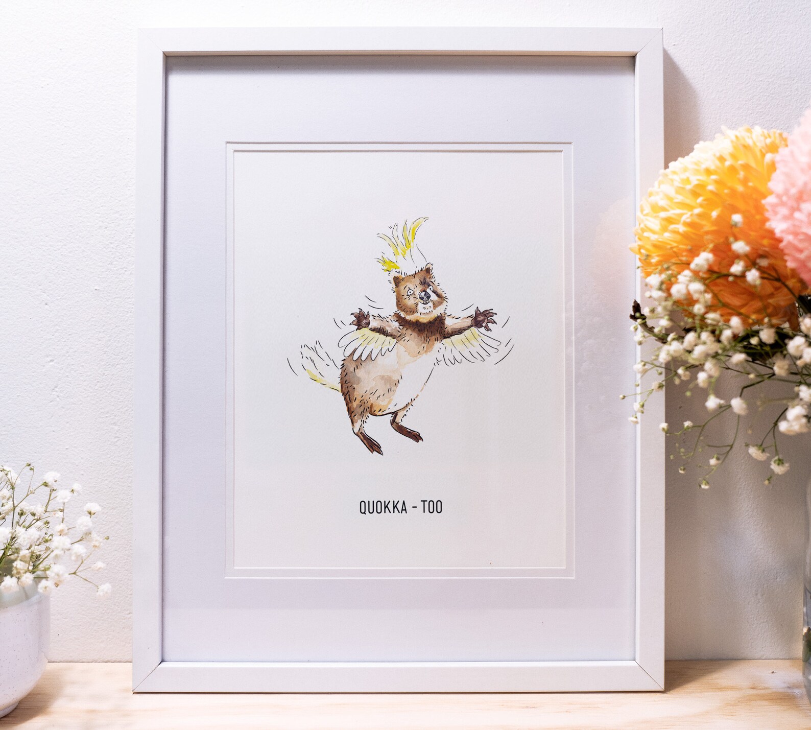 Quokka Wall Art Print Quokka Gift Quokka-too Watercolour Print Cockatoo ...