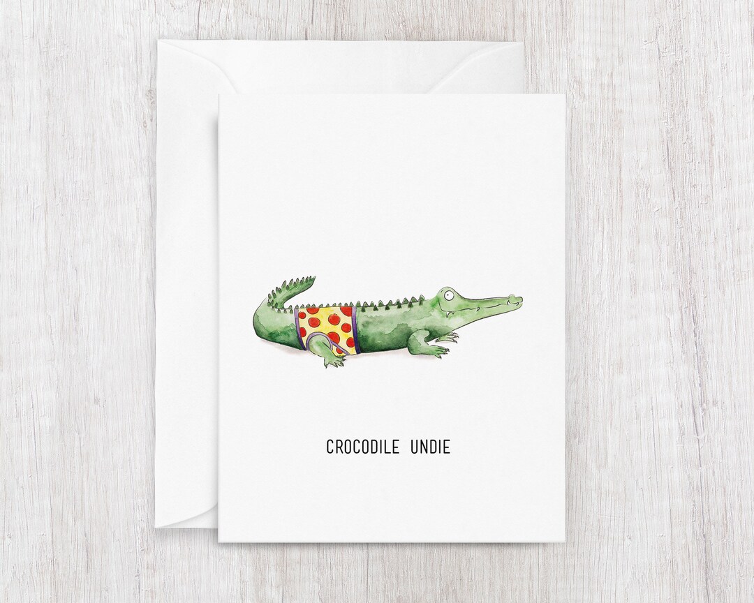Crocodile Undie Australian Animal Illustration Card Crocodile Dundee ...