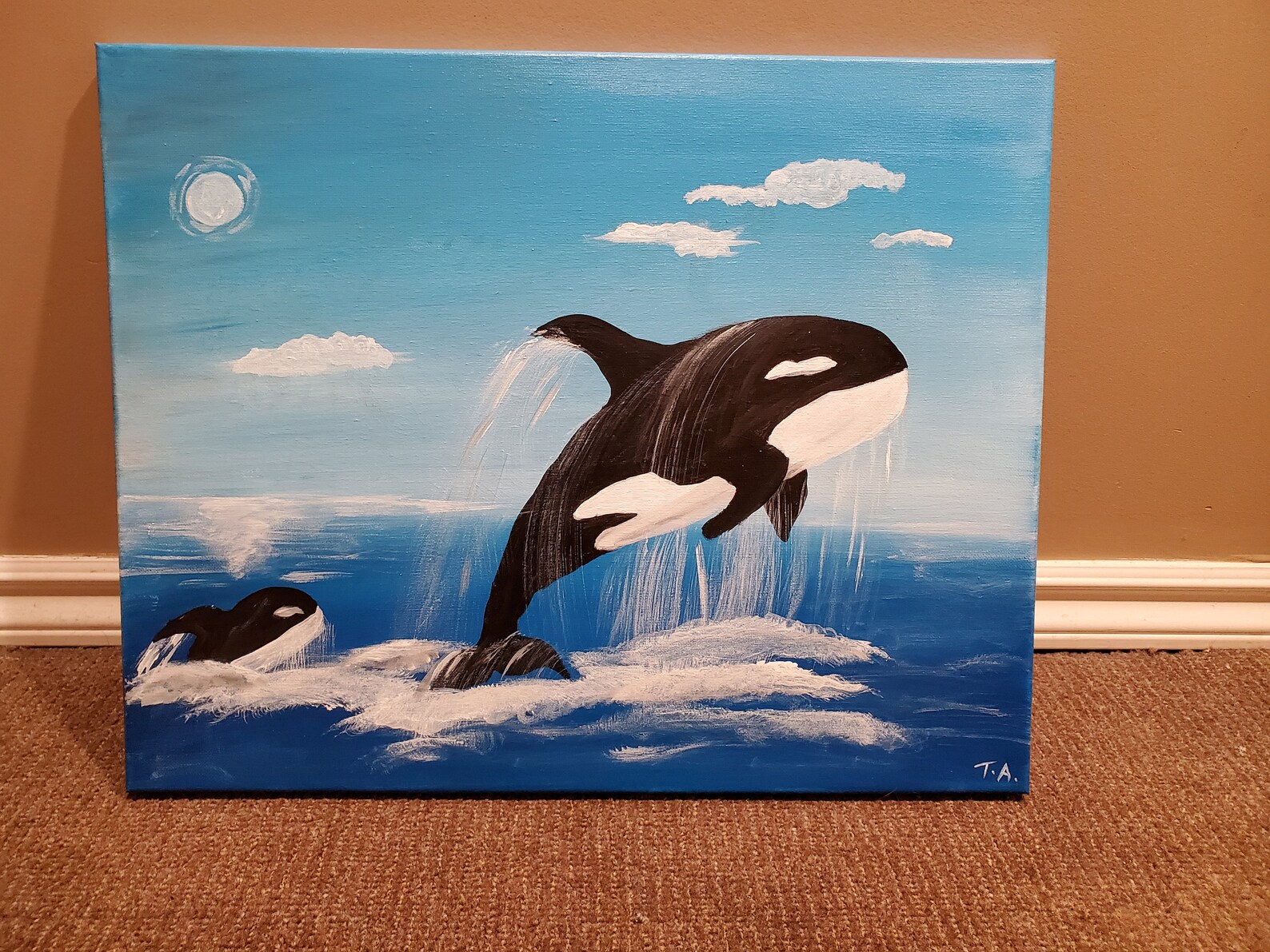 Original Whales Acrylic Painting Acrylic Animal Painting on - Etsy Canada