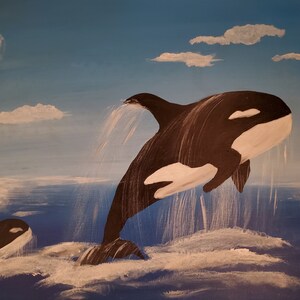 Original Whales Acrylic Painting Acrylic Animal Painting on - Etsy Canada