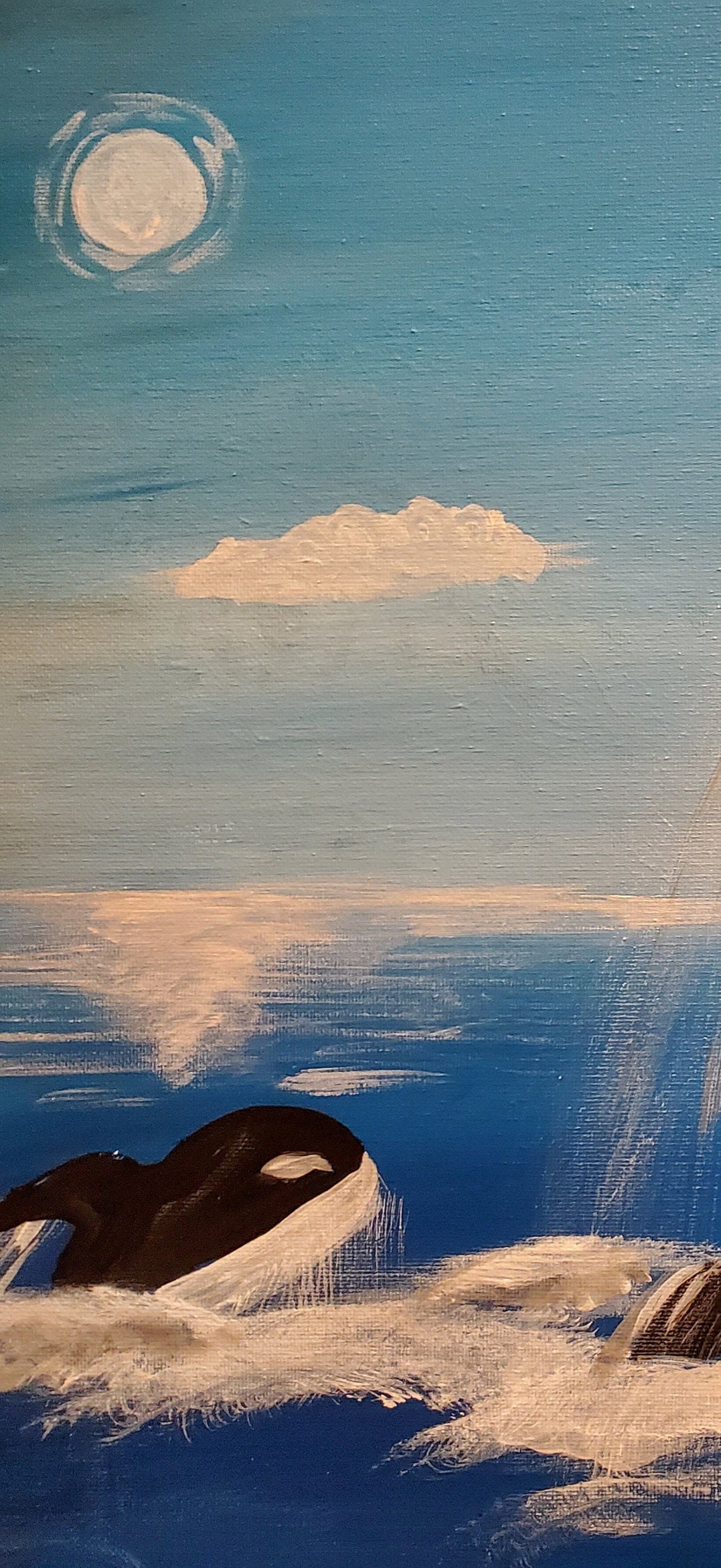 Original Whales Acrylic Painting Acrylic Animal Painting on - Etsy Canada