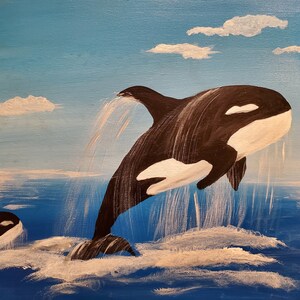 Original Whales Acrylic Painting Acrylic Animal Painting on - Etsy Canada