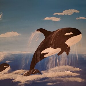 Original Whales Acrylic Painting Acrylic Animal Painting on - Etsy Canada