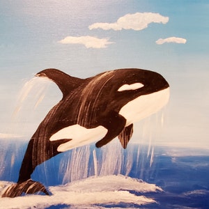 Original Whales Acrylic Painting Acrylic Animal Painting on - Etsy Canada