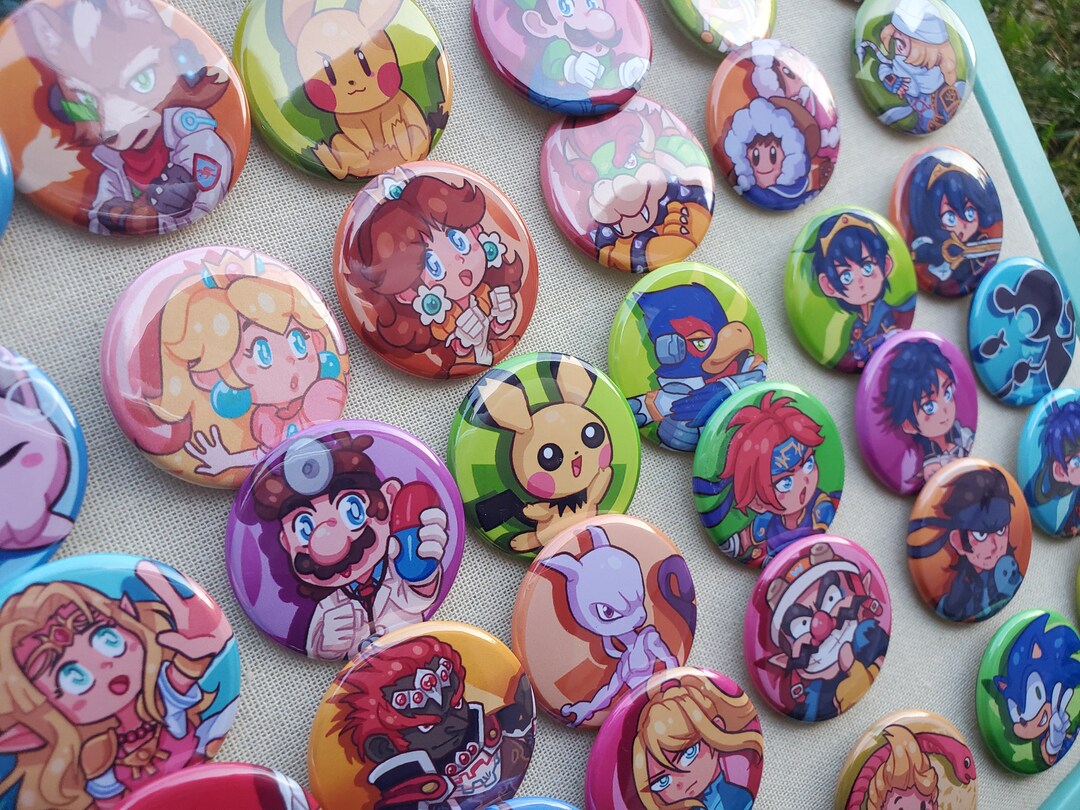 MYSTERY B-grade Smash Bros Buttons - Etsy