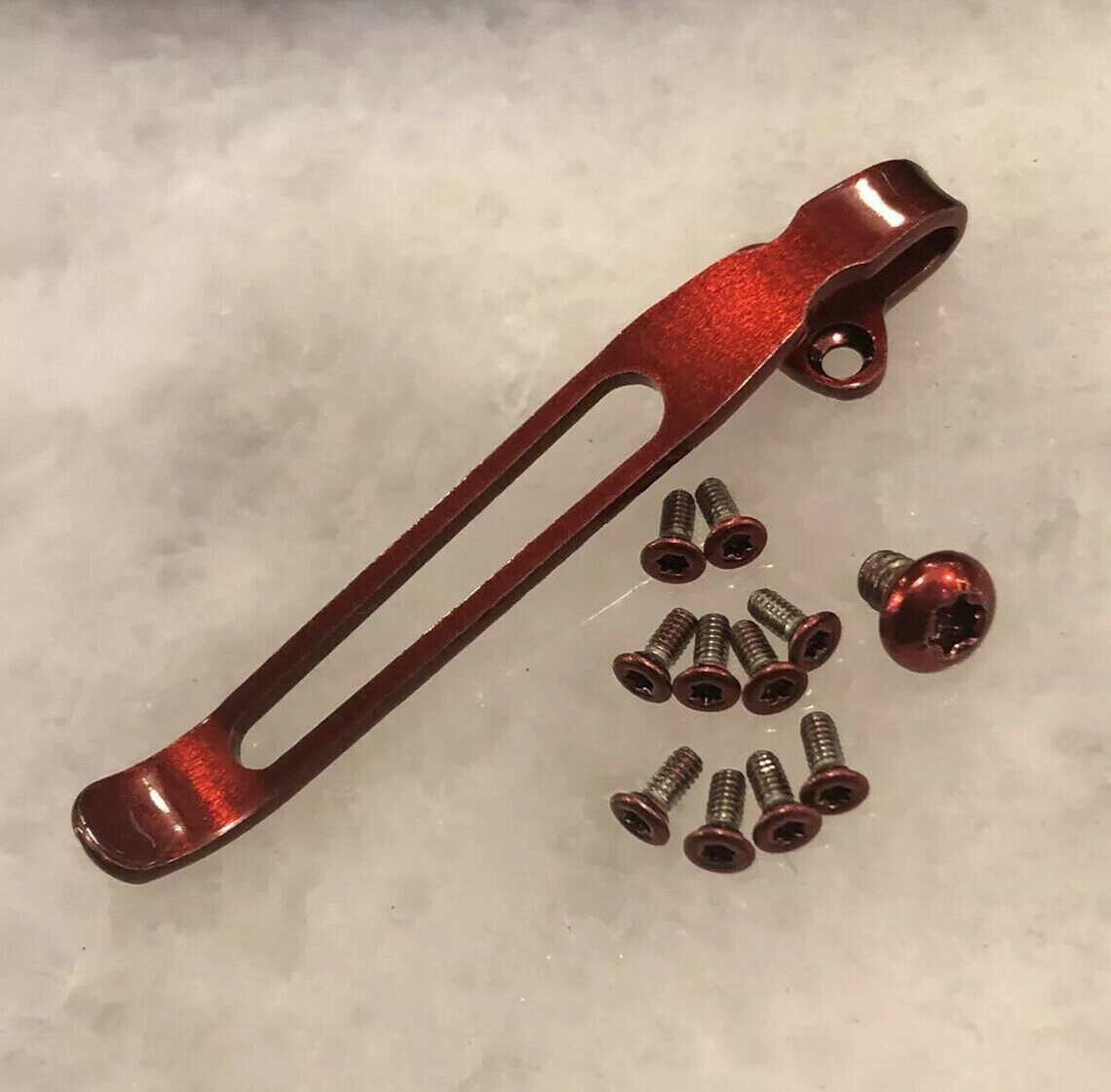 Red Titanium Deep Pocket Clip & Stainless Screws Set for | Etsy