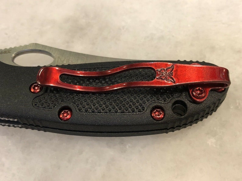 Red Titanium Pocket Clip & Screw Set for Benchmade Mini | Etsy