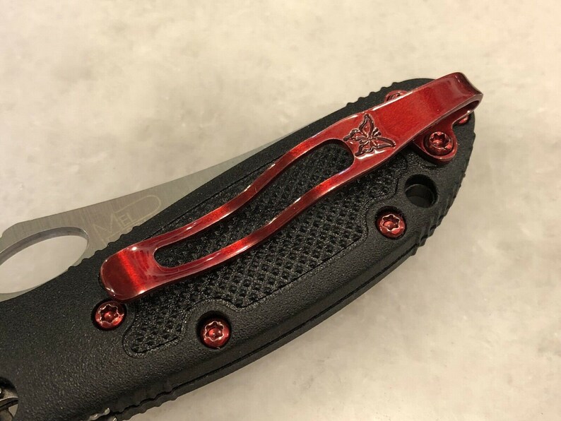 Red Titanium Pocket Clip & Screw Set for Benchmade Mini | Etsy