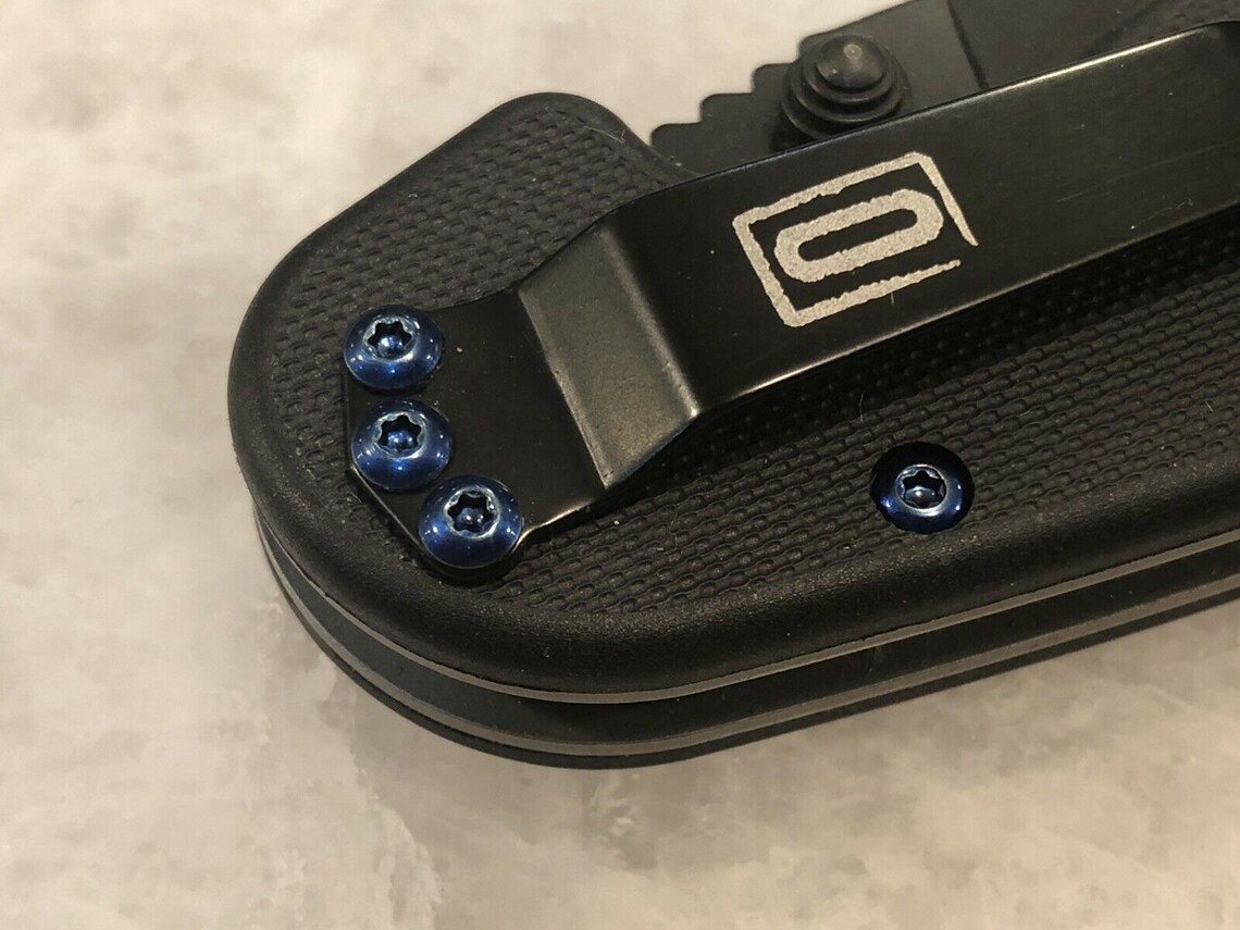 Translucent Blue Screws Set for Ontario Rat 1 Knife Pivot Handle & Clip ...