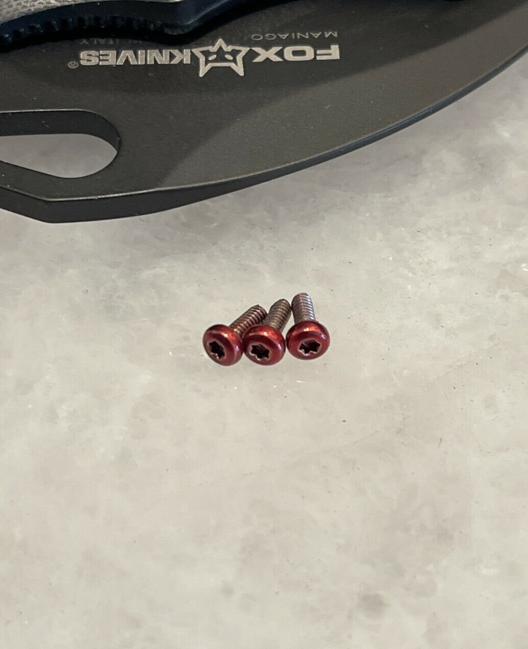 Red Stainless Steel T6 Torx Screws for FOX KARAMBIT Knife Pocket Clip ...