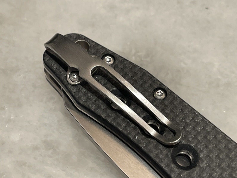 Satin Titanium Deep Pocket Clip W/ Stainless Screws Set for Spyderco ...