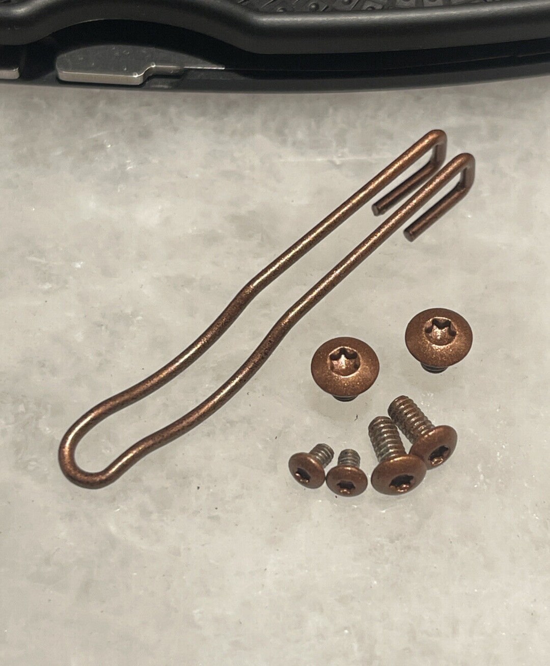 Flat Copper Steel Wire Clip & Screws for Spyderco Para 3 FRN ...