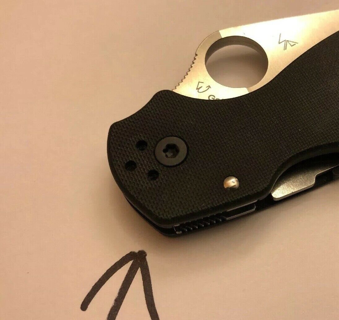 Black Replacement Scale & Pivot Screws for Spyderco Para 3 Knife - Set ...