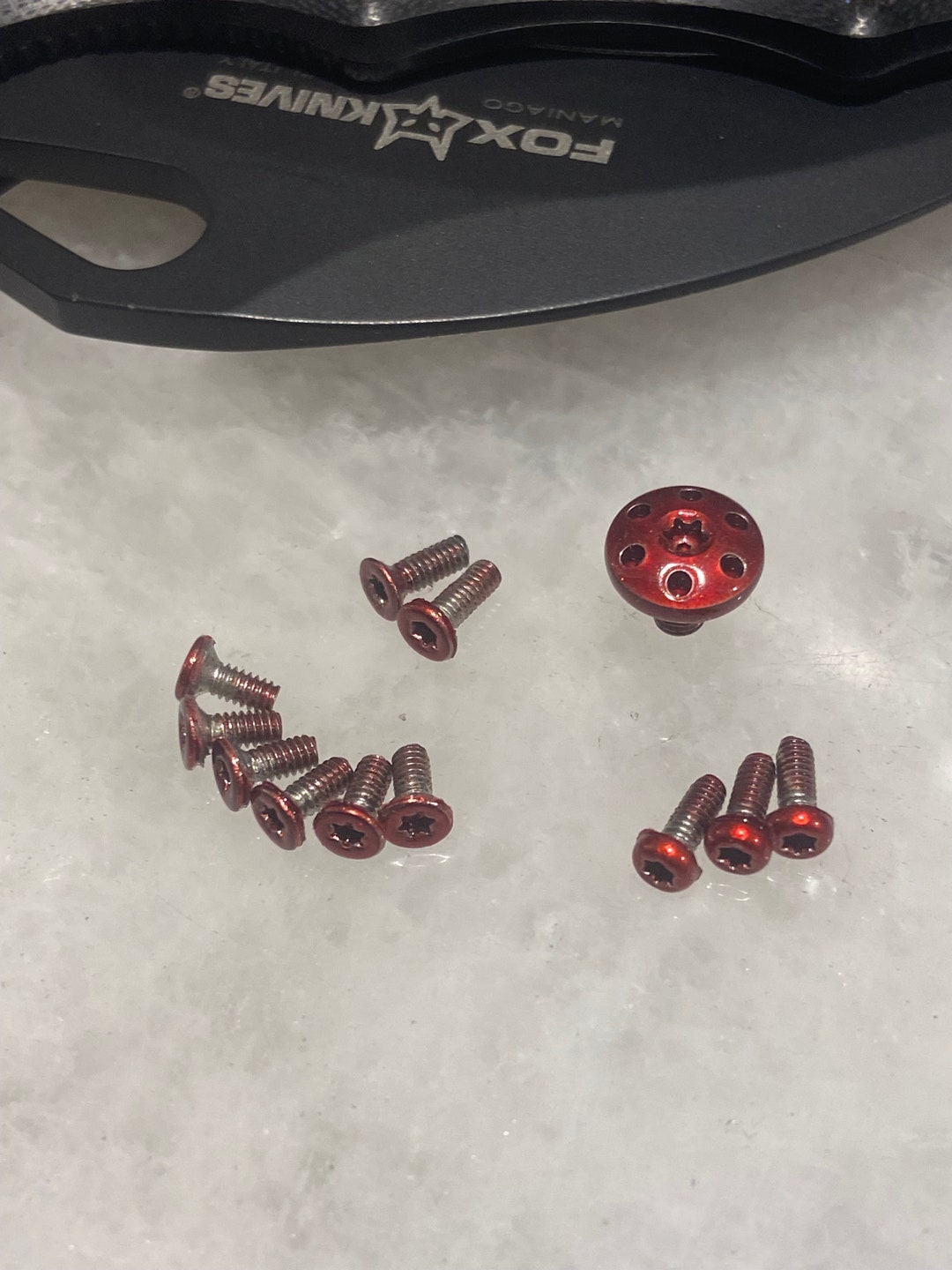 Red Stainless Torx Screws Set for FOX KARAMBIT Knife Pivot Pocket Clip ...