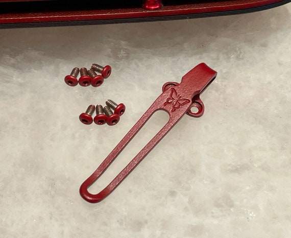 Red Titanium Deep Pocket Clip Stainless Screws Set Benchmade | Etsy