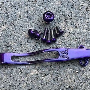 Purple Titanium Deep Pocket Clip & Screws for Benchmade Griptilian 551 ...