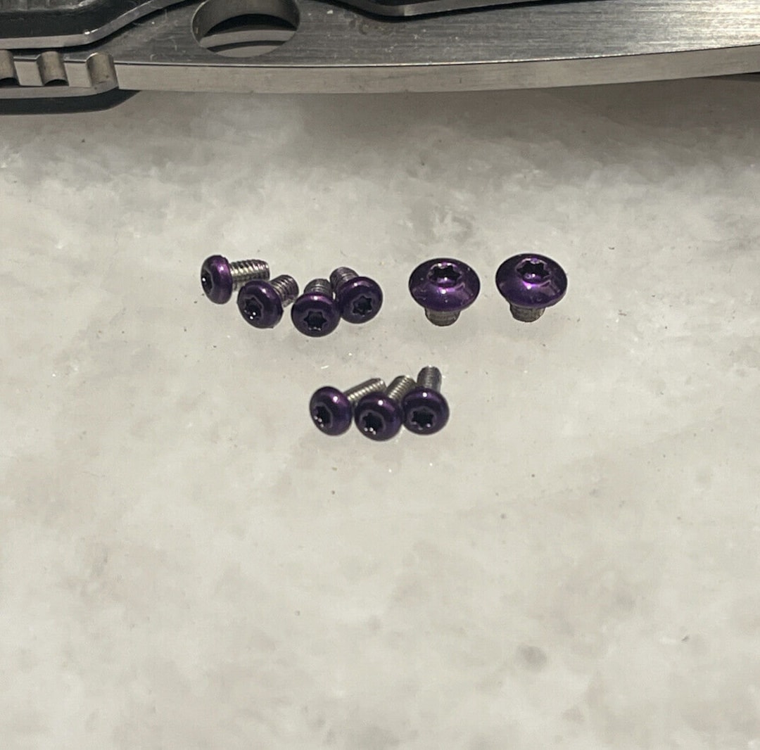 Translucent Purple Pivots Scale & Pocket Clip Screws for Spyderco Smock ...