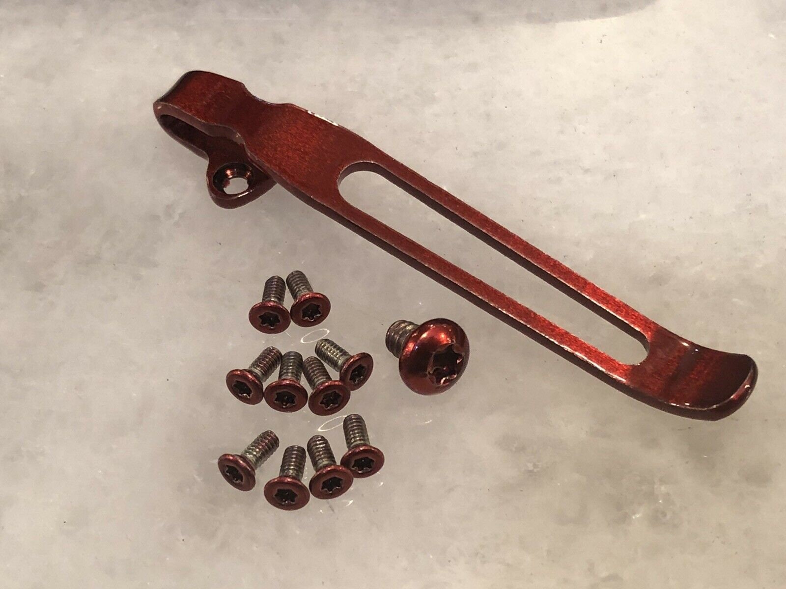 Red Titanium Deep Pocket Clip & Stainless Screws Set for | Etsy