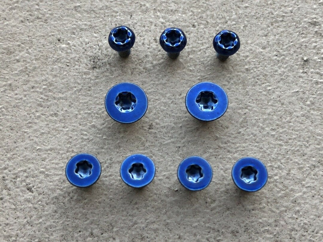 Set of Blue Scale, Pivot & Pocket Clip Screws for Spyderco Paramilitary ...