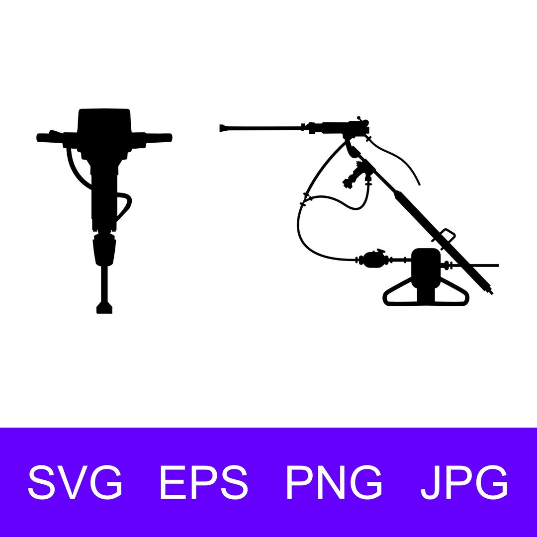 Jackhammer Svg, Jackleg Svg, Construction Tools Svg | Commercial Use ...
