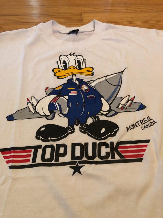 80s Top Duck - Donald Duck Top Gun Montreal vintage t… - Gem