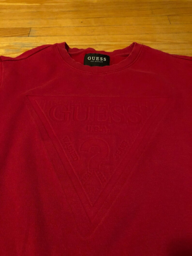 2000s Guess - Imprinted Triangle Logo Vintage Crew Neck Sweatshirt With ...