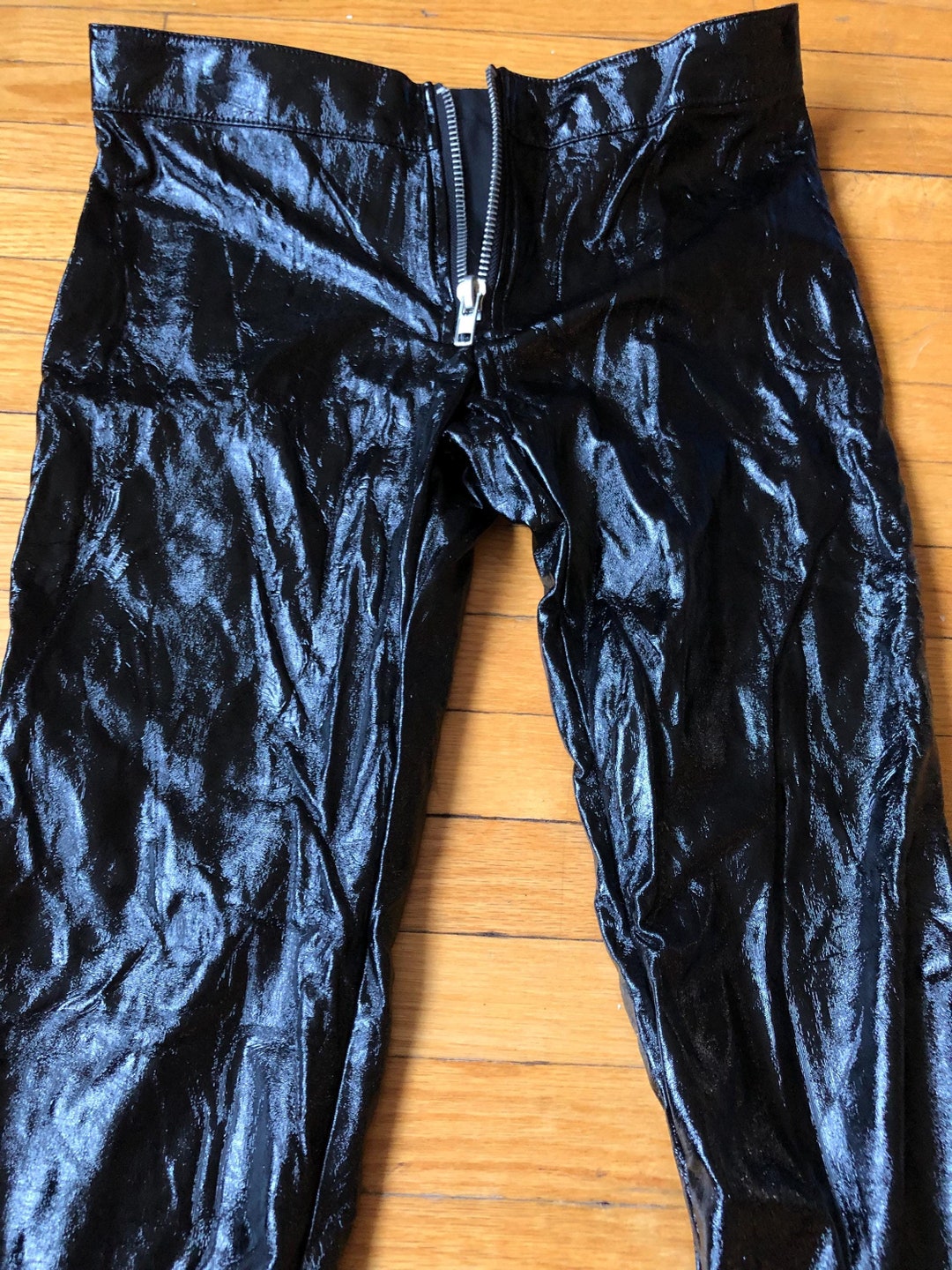 2000s Lip Service PVC Shiny Black Vintage Zipper Pants - Etsy