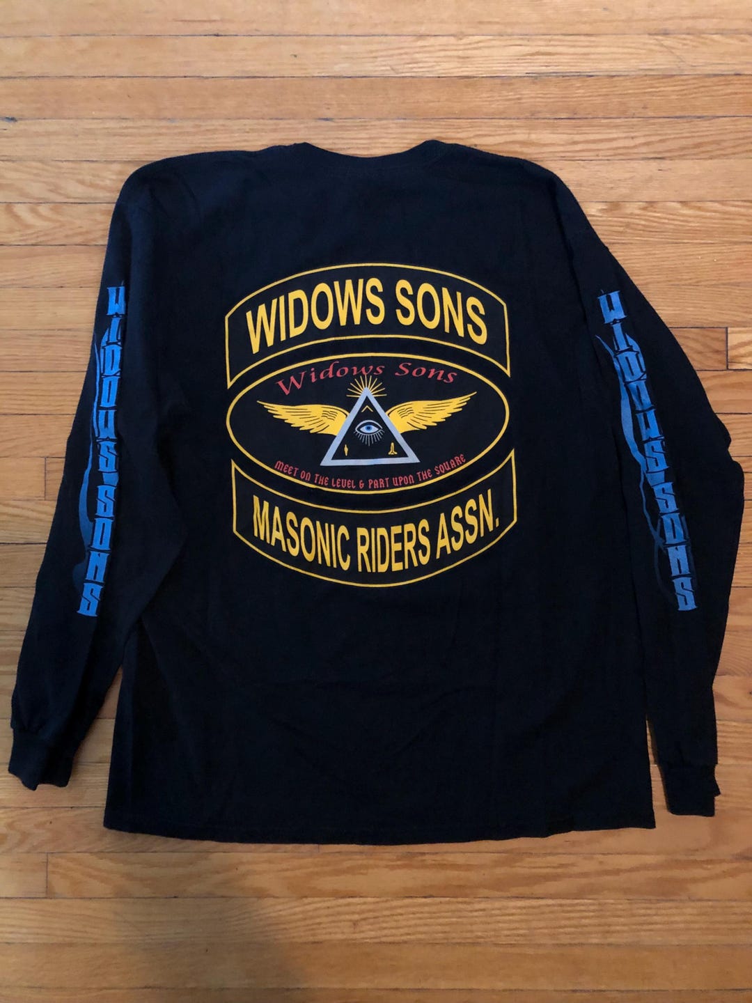 2000s Widows Sons - Masonic Riders Assn Free Masons - Vintage Long Sleeve Tee Shirt With Back ...
