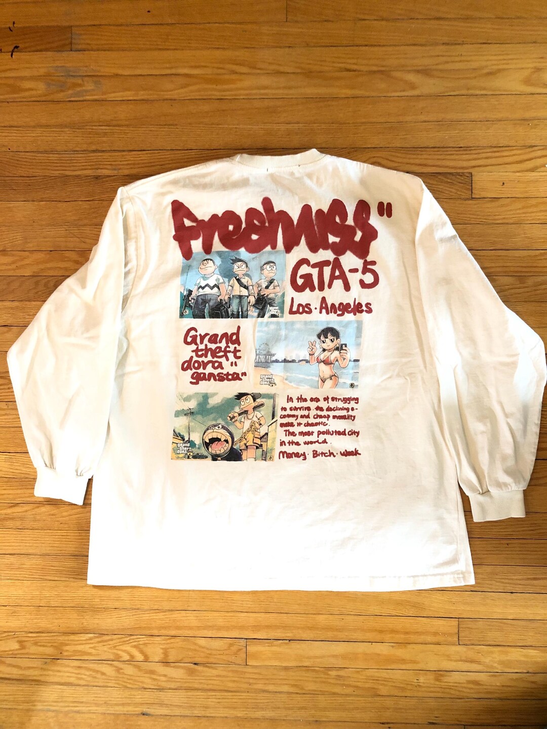 2010s Grand Theft Dora Gansta - GTA 5 - Vintage Long Sleeve Tee Shirt ...