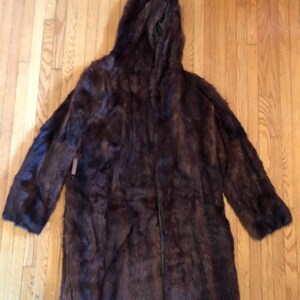 80s Mens Marten / Sable Fur Hooded Vintage Long Coat - Etsy