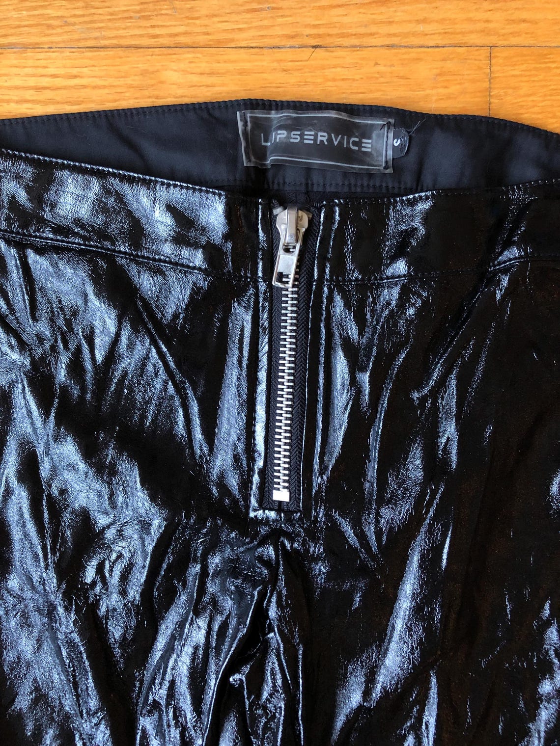 2000s Lip Service PVC Shiny Black Vintage Zipper Pants - Etsy