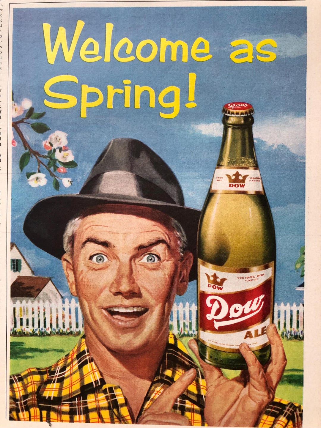 1957 Dow Ale - Welcome as Spring - Original Advertisement 8x11 - Etsy