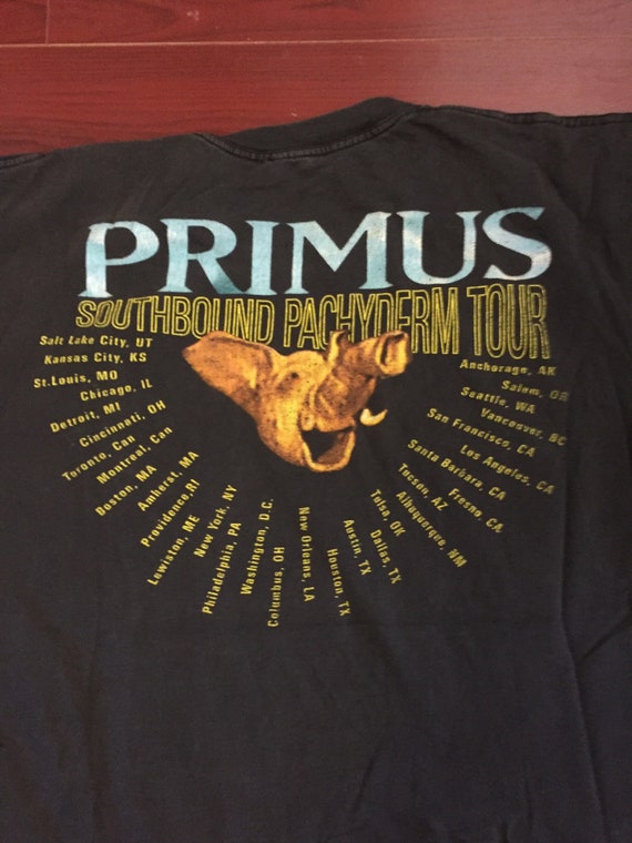 1996 Primus Southbound Pachyderm Tour vintage tee shi… - Gem 1996 Primus Southbound Pachyderm Tour vintage tee shi… - Gem