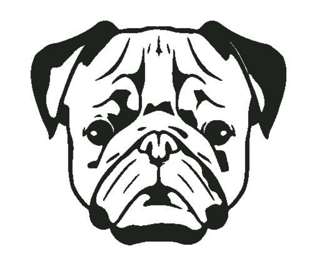 Pug Head Line Art: Png, Svg, Pdf, Dxf - Etsy