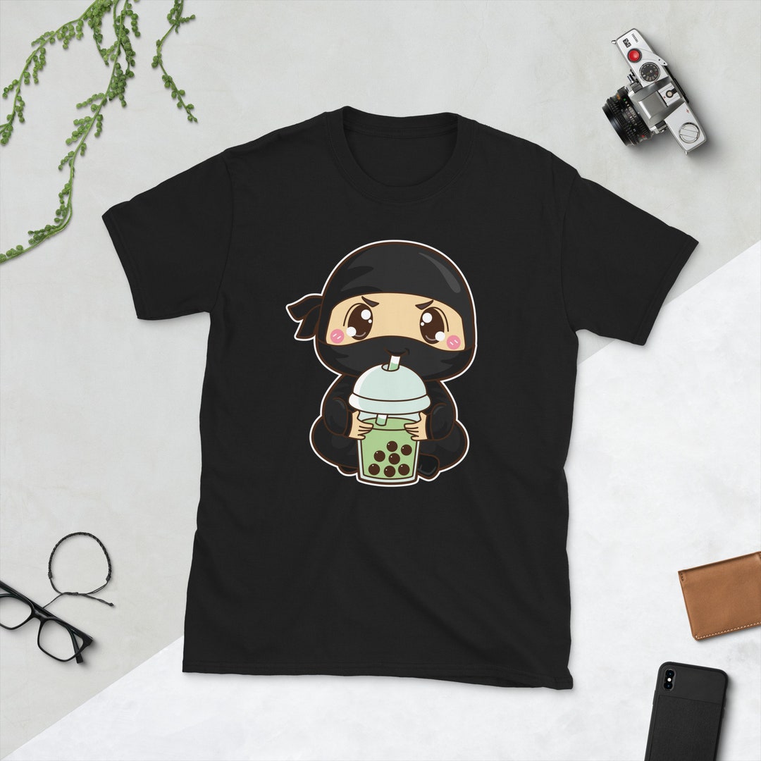 Kawaii Cute Boba Ninja Asian Foodie Food Lover Matcha Green Bubble ...