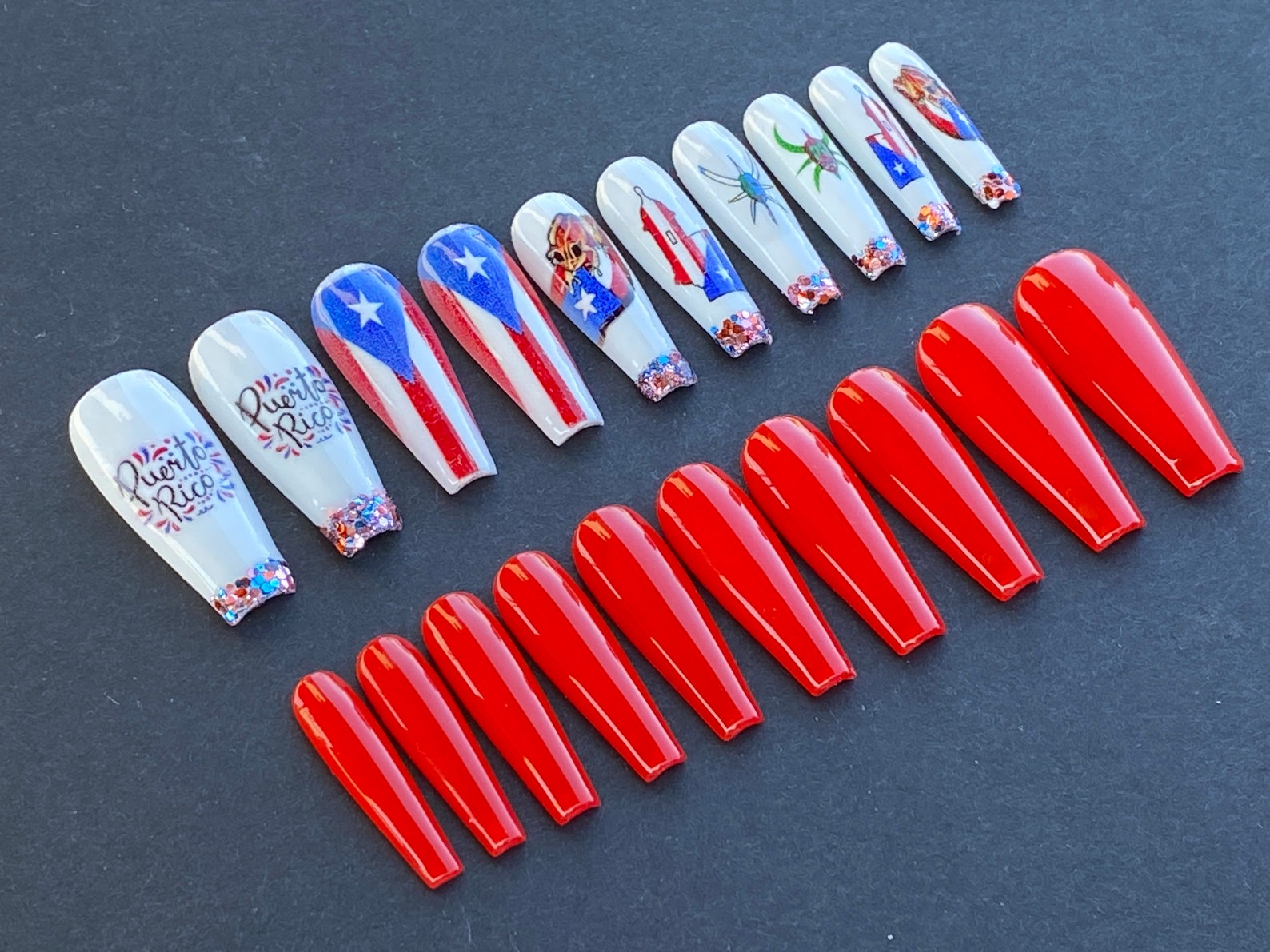 Puerto Rico Set of Press on Nails - Etsy