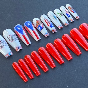 Puerto Rico Set of Press on Nails - Etsy