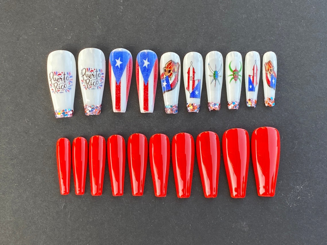 Puerto Rico Set of Press on Nails - Etsy