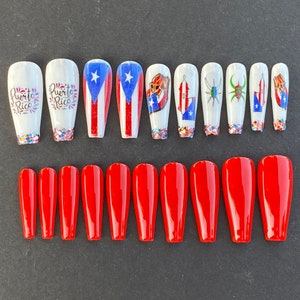 Puerto Rico Set of Press on Nails - Etsy
